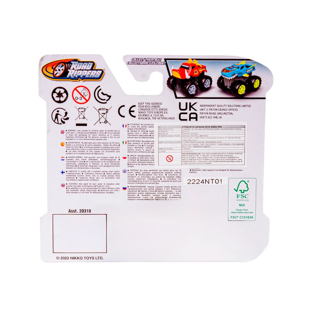 Carro Road Rippers Mini Monster Ride Surtido 10cm - 1006815