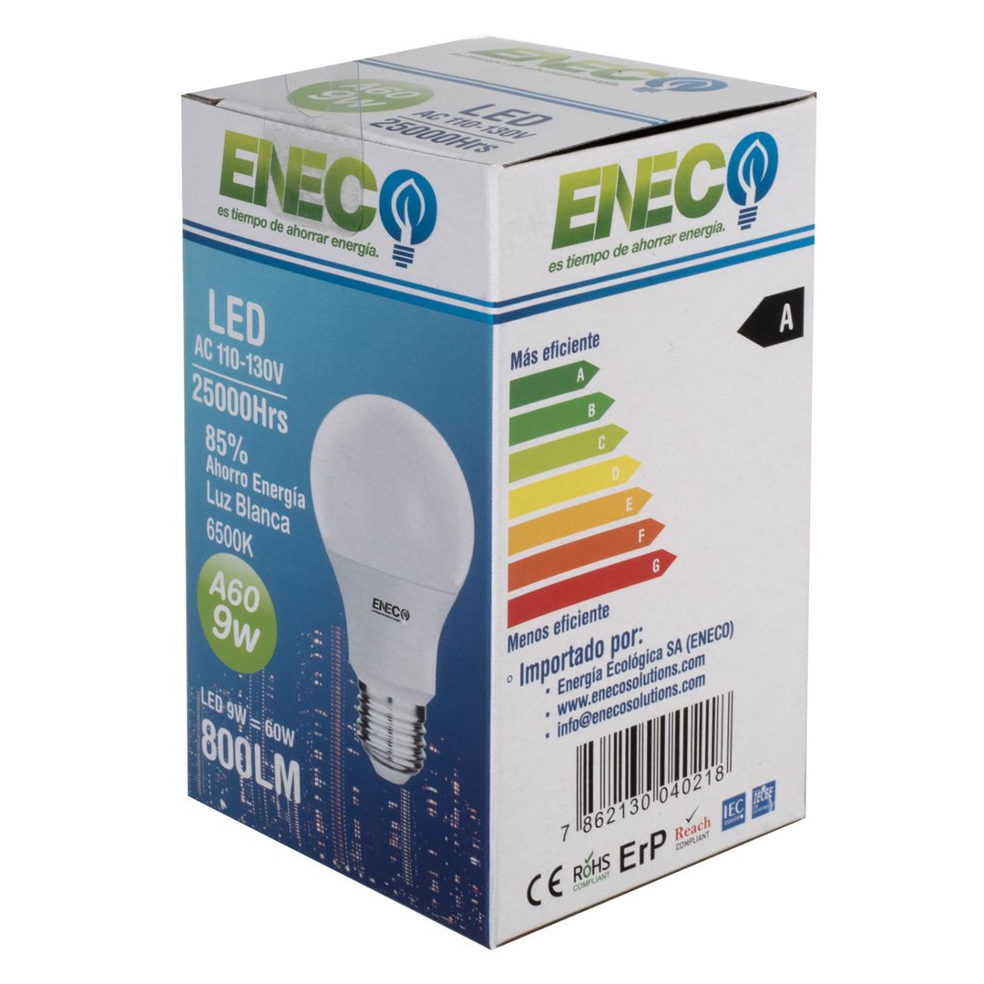 Foco Led Eneco E27 9W 6500K Luz Blanca - 1007439