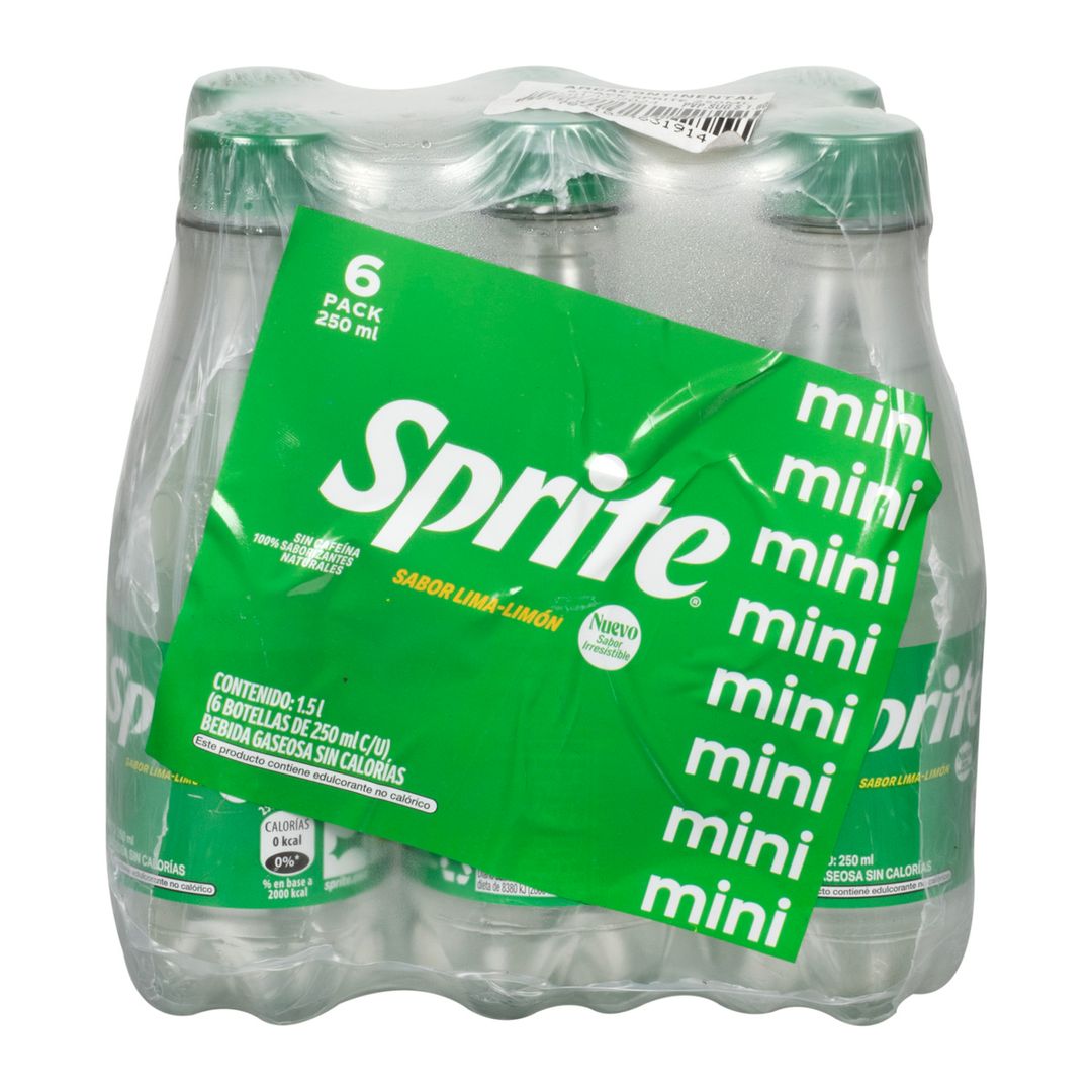 Pack 6 Uds Cola Sprite Lima Limón 250ml - 1008407