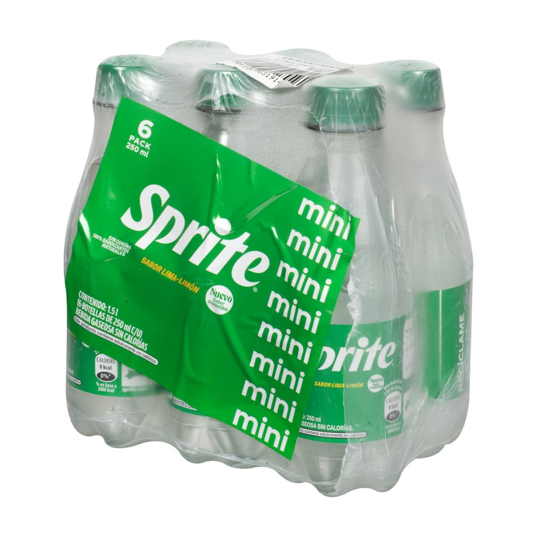 Pack 6 Uds Cola Sprite Lima Limón 250ml - 1008407