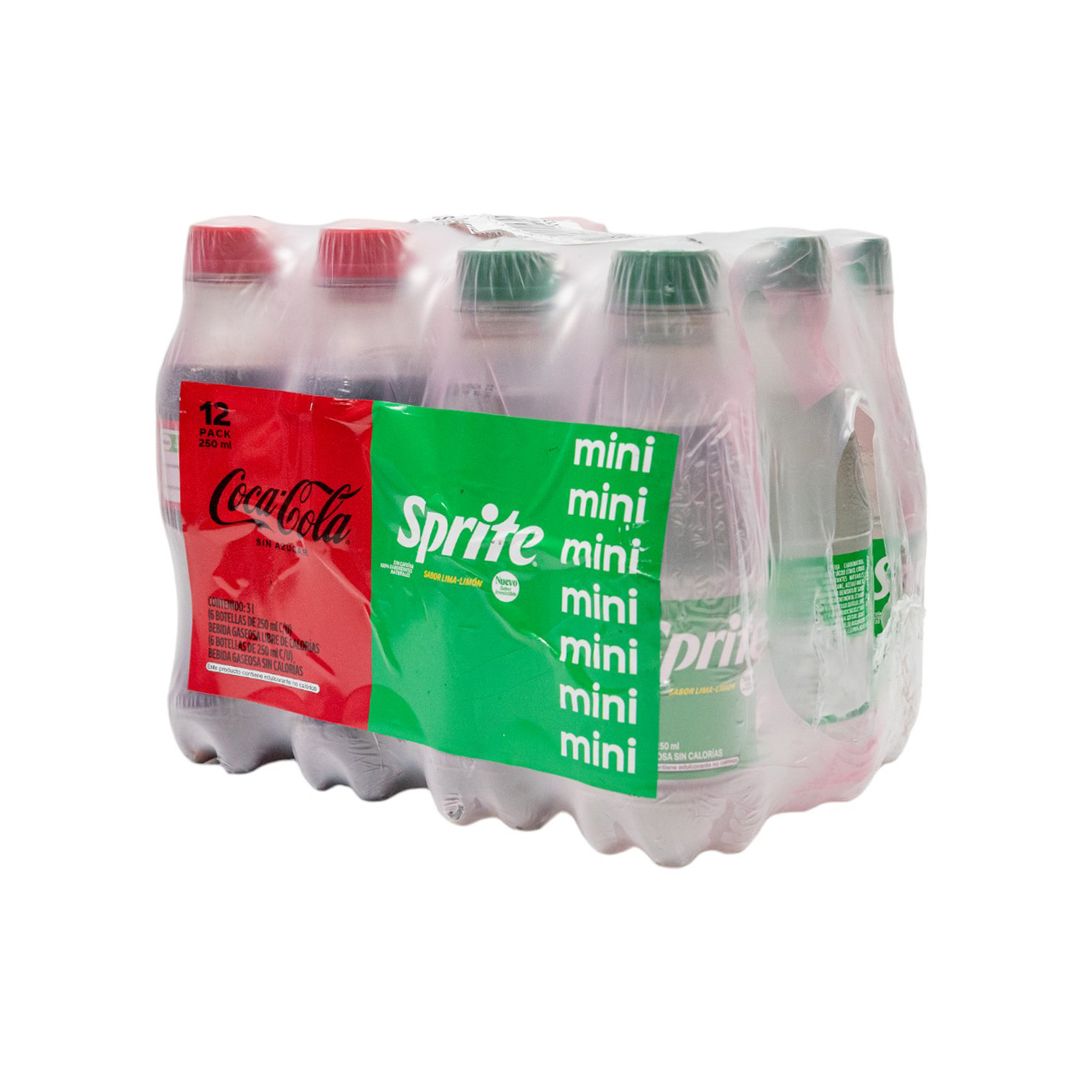 Pack 12 Uds Cola Sprite 250ml más Coca Cola 250ml - 1008365