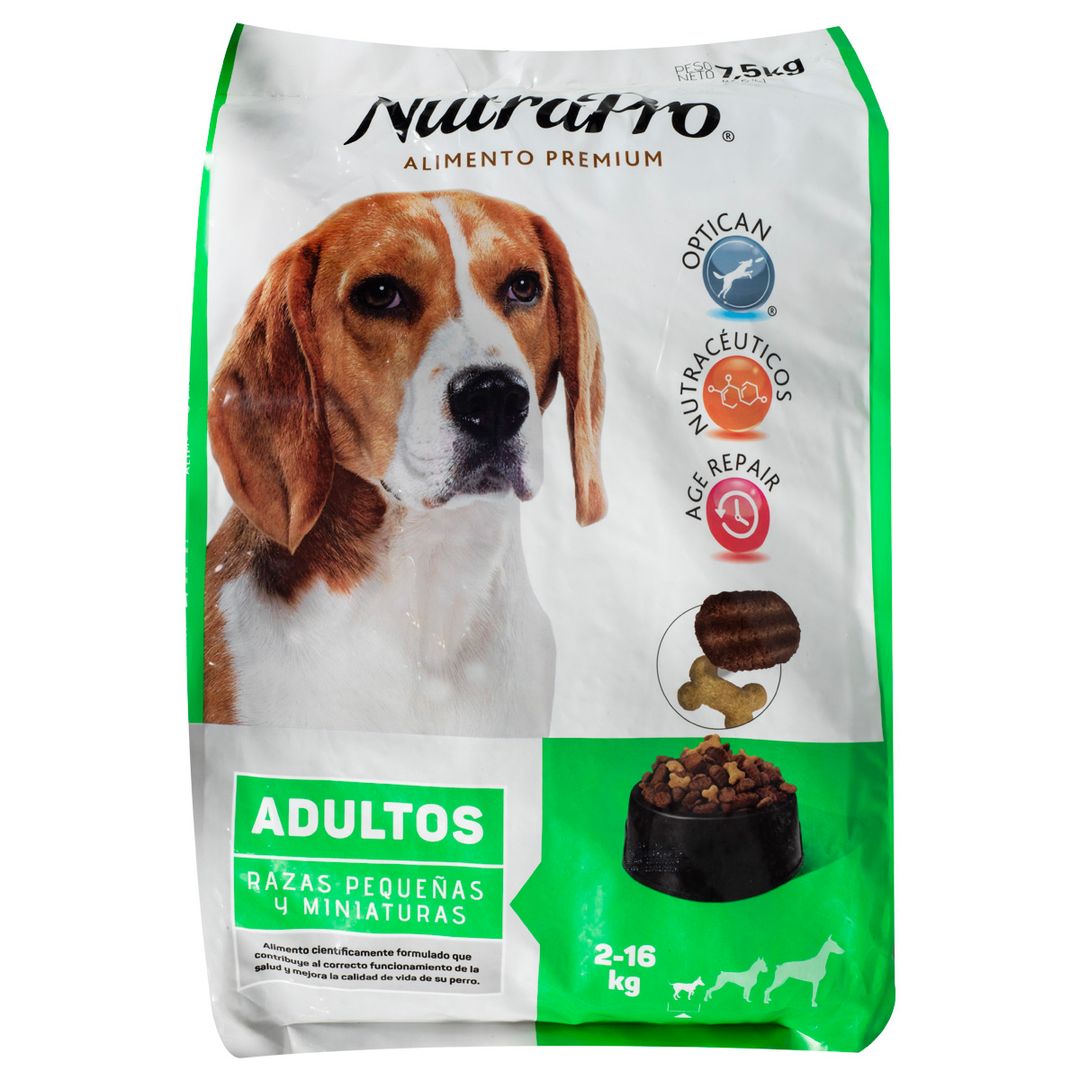 Alimento para Perro Adulto NutraPro Razas Pequeñas y Miniaturas 7.5kg ...
