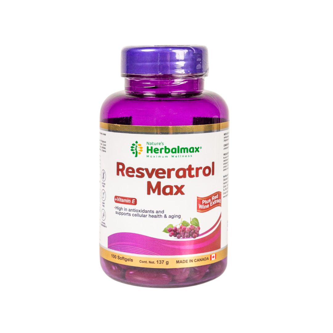 Vitamina Herbalmax Resveratrol Max 1370mg - 100 Cápsulas - 1011524