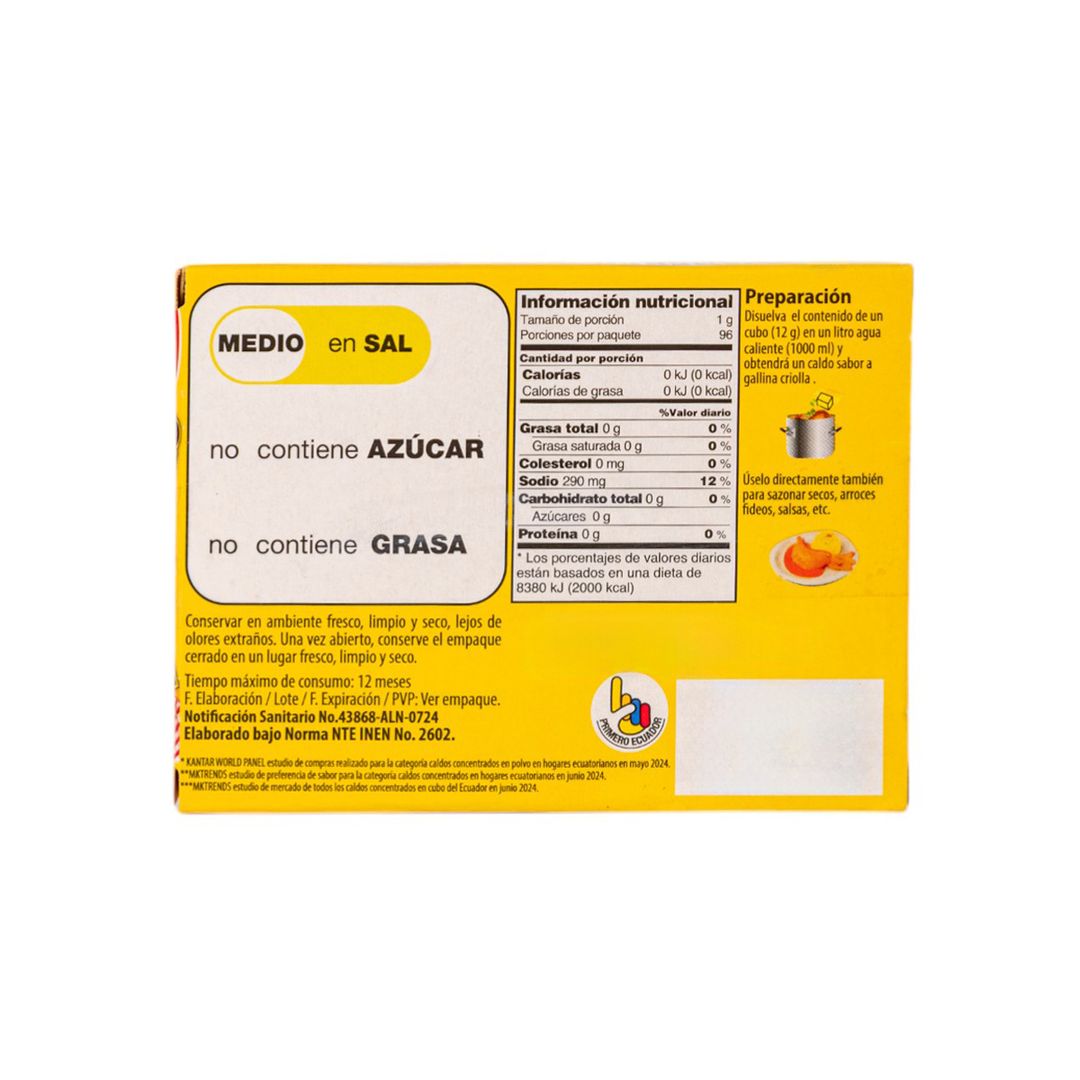 Caldo de Gallina en Cubo Ranchero - 8 Unidades - 1013854