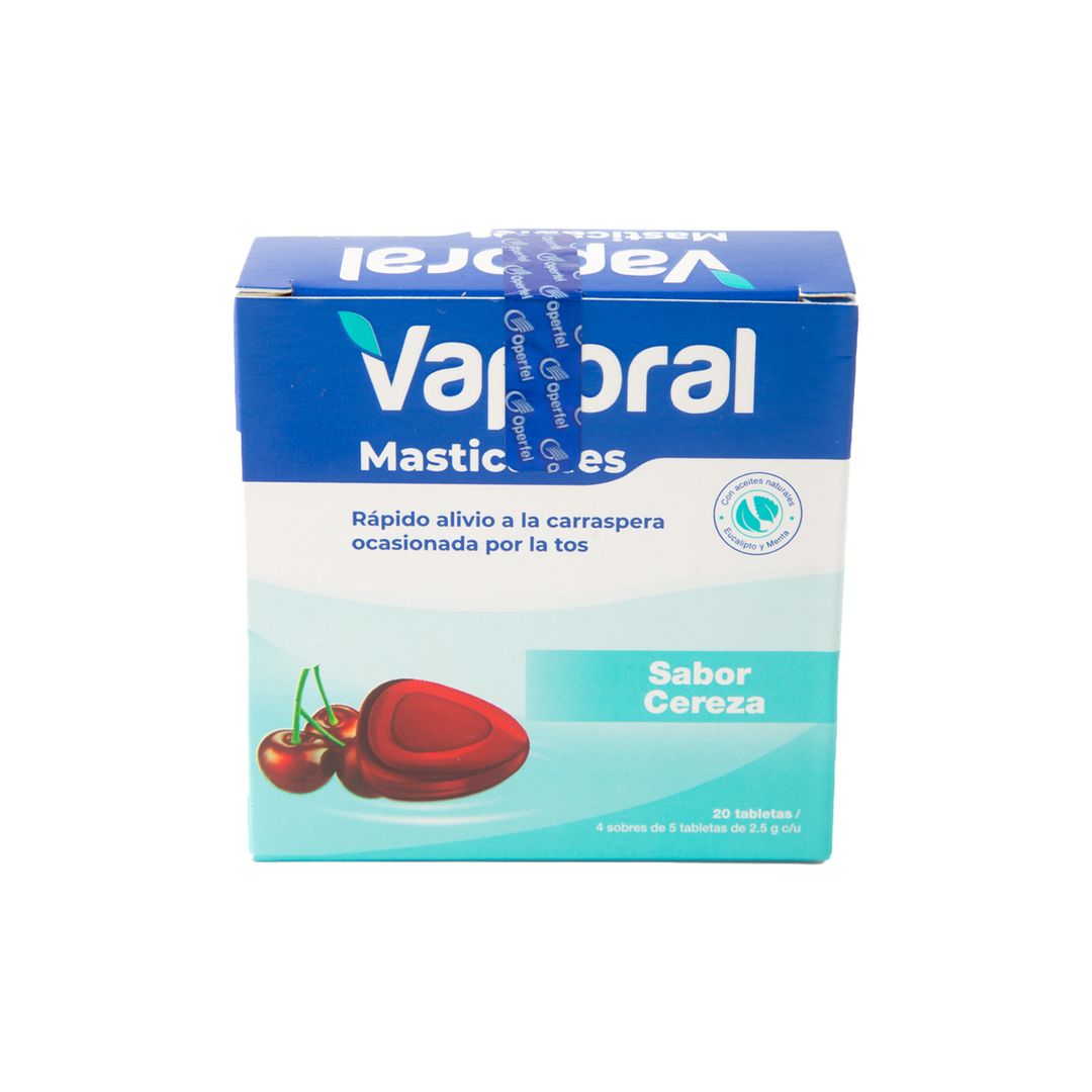 Tabletas Masticables Vaporal Cereza - 20 Unidades - 1014252