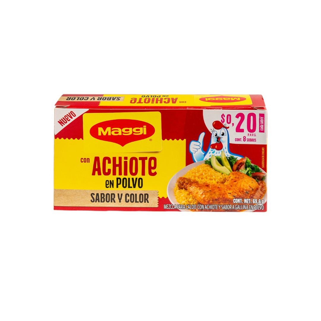 Caldo de Gallina en Polvo Maggi con Achiote 8.7 g - 8 Unidades - 1020275