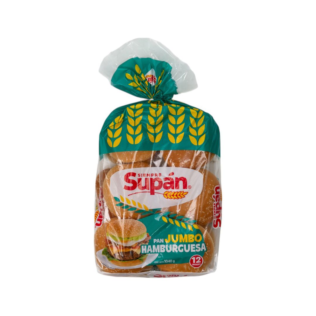 Pan Hamburguesa Supán Jumbo - 12 Unidades - 1071490