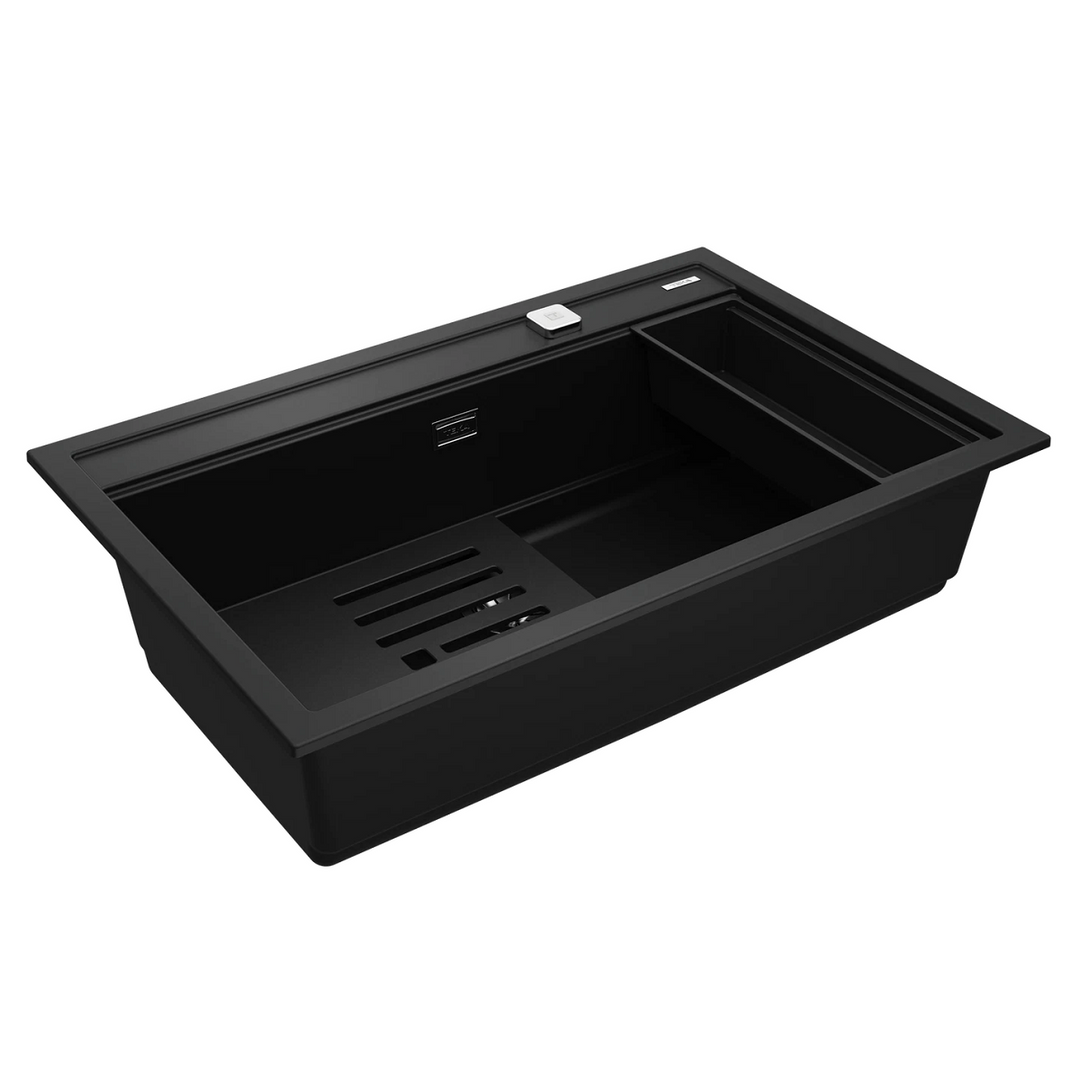 Fregadero de Cocina Teka Serie Nova Tegranite Cubeta XXL Negro 79x21cm ...
