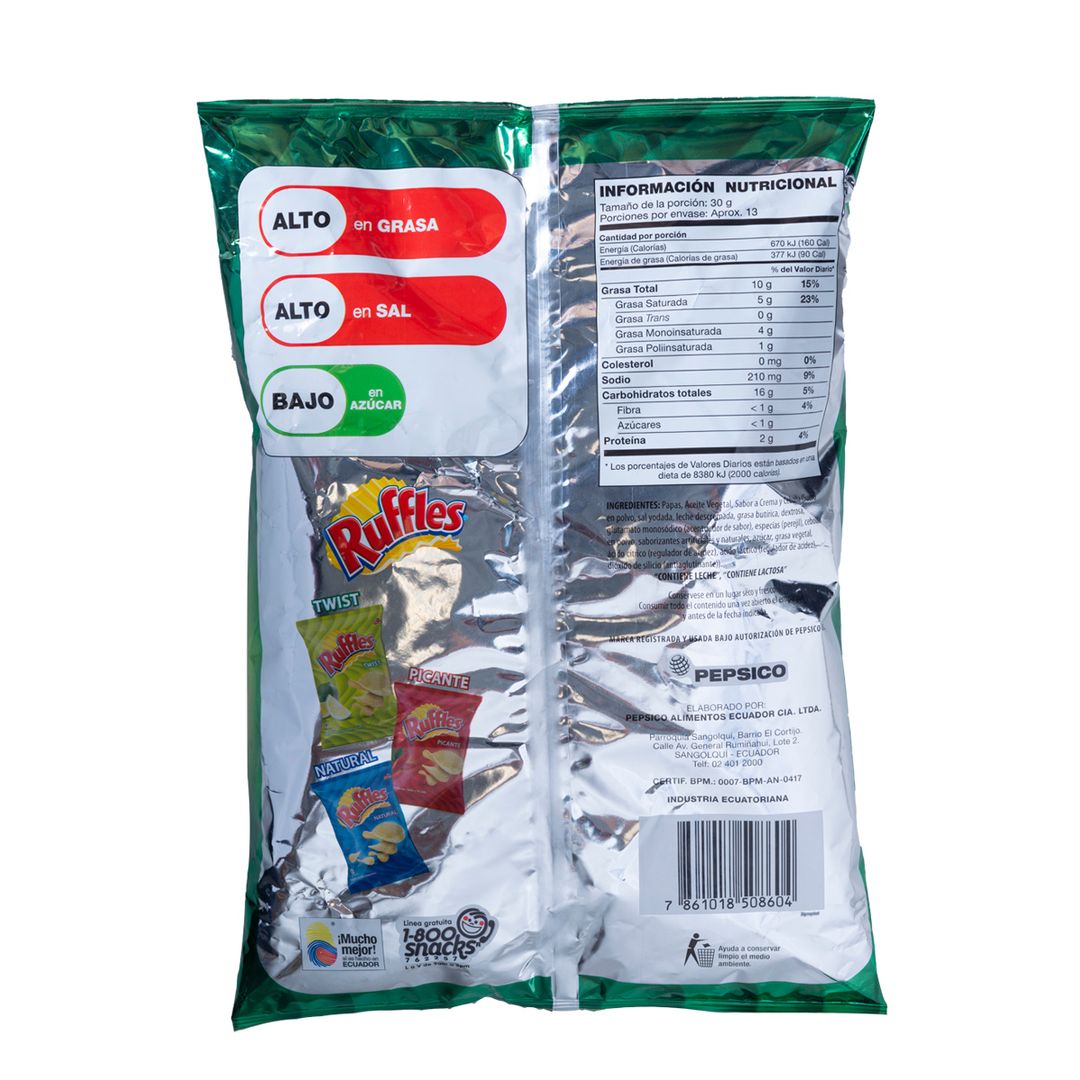 Papas Ruffles 400 g - Varios Sabores - 928976