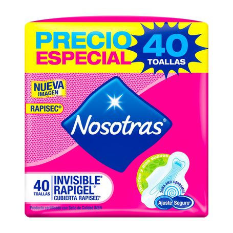 Toallas Sanitarias Nosotras Invisible Rapigel 40 unidades - 899010