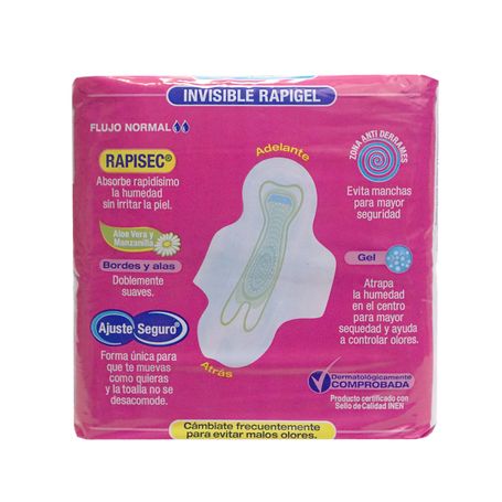 Toallas Sanitarias Nosotras Invisible Rapigel - 40 Unidades - 899010