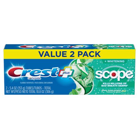 Pack 2 Uds Crema Dental Crest Complete Plus Scope Menta 153g - 908438