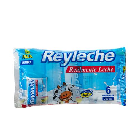 Pack 6 Uds Leche Reyleche Entera Funda 900ml - 914839