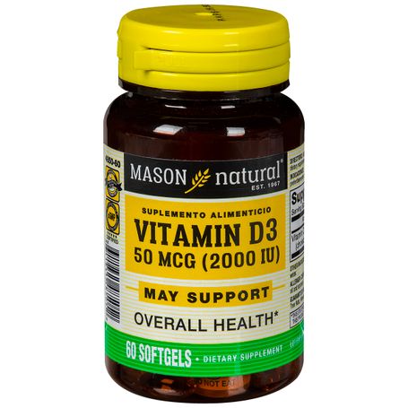 Vitamina D-3 Mason Natural 60 Cápsulas - 926229