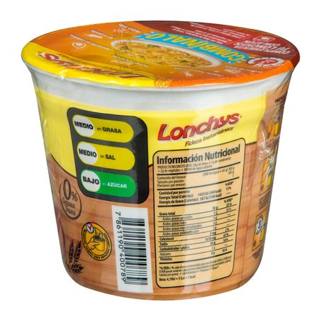 Fideo Instantáneo Lonchys Integral Sabor a Pollo 65g - 926674