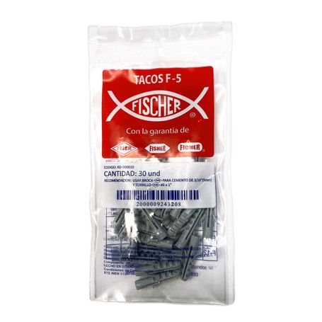 Taco Fischer #5 - 30 Unidades 3/16” - 954176