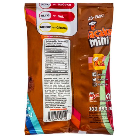 Pack 5 Uds Mini Cake Inacake de Chocolate 55g - 971245